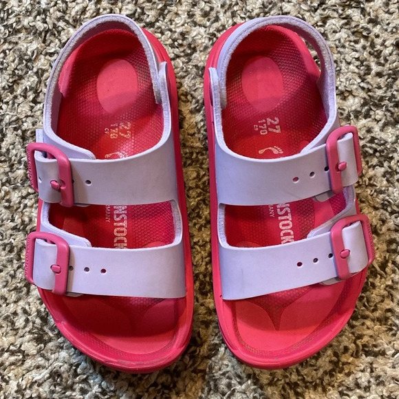 Birkenstock | Shoes | Birkenstock Mogami Girls Pink Purple Sandals ...